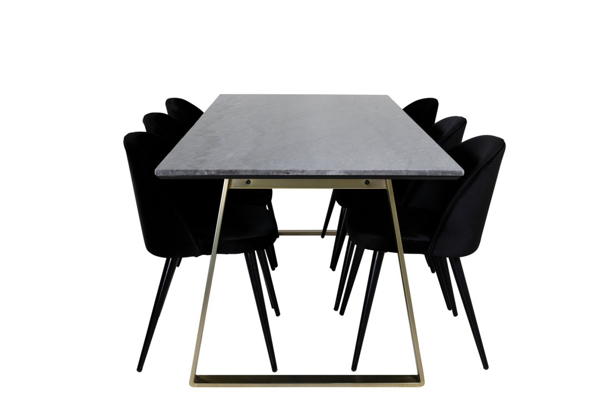 Spisebordssæt bord længde 200 cm - ebuy24.dk ApS