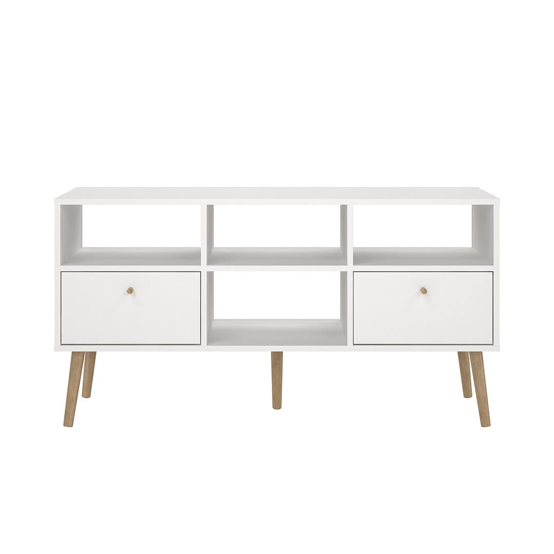 Bodo TV møbel 2 skuffer, 4 hylder hvid. Fri fragt over 5000 kr, lev 1-2 ...