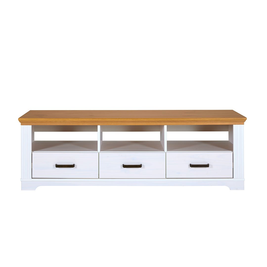 Maluno TV møbel 3 skuffer, 3 hylder hvid,eg dekor. Fri fragt over 5000 ...