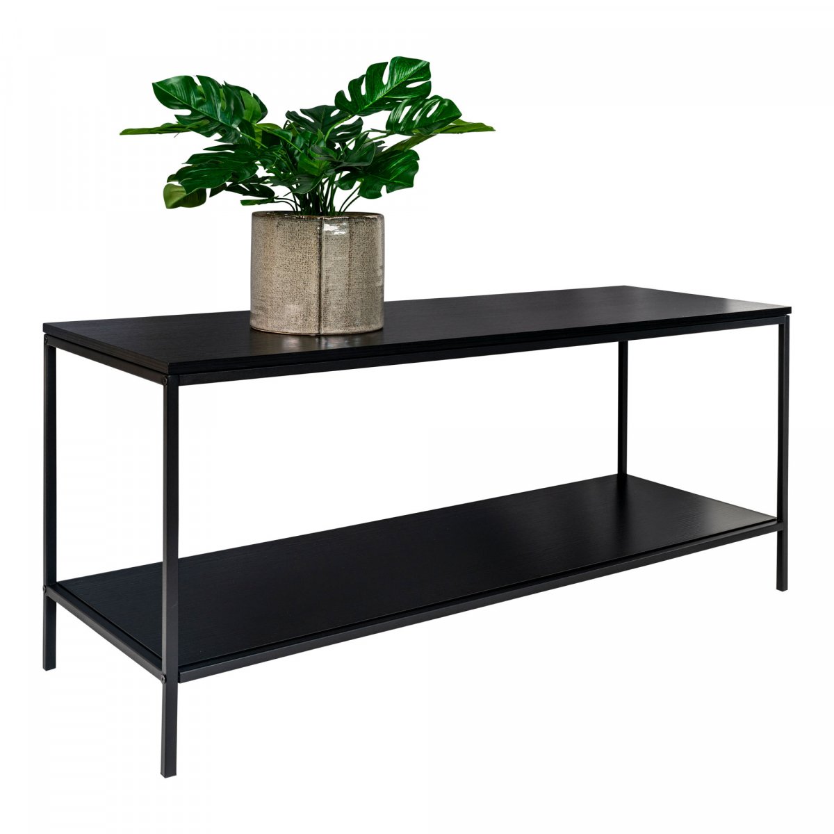 Vita tv møbel med 2 hylder, sort. Fri fragt over 5000 kr, lev 1-2 dage ...