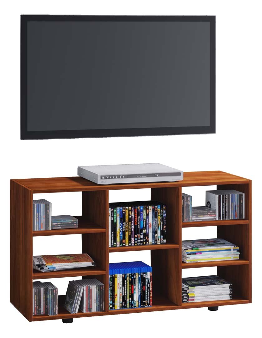 Fetino tv møbel 8 hylder nøddetræ dekor. Fri fragt over 5000 kr, lev 1 ...