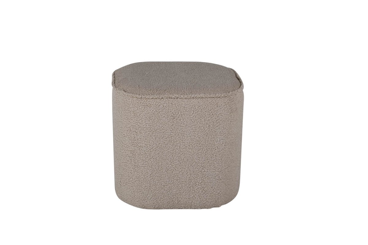 Piff Pouf, Hocker Ø44cm Teddystoff beige. Bestellen Sie hier!